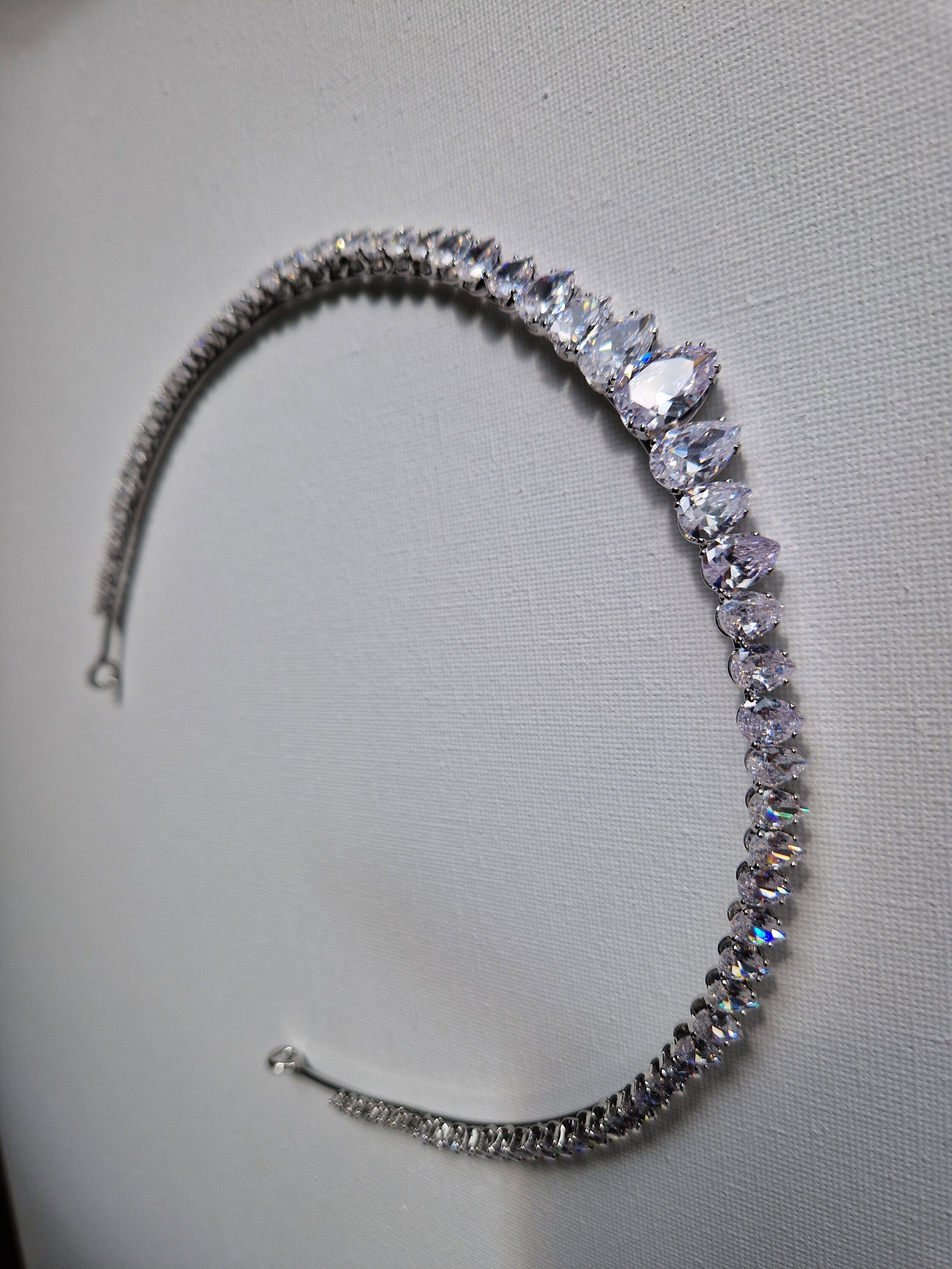 Bridal Tiara With Cubic Zirconia Water Droplets Lengthened - Etsy