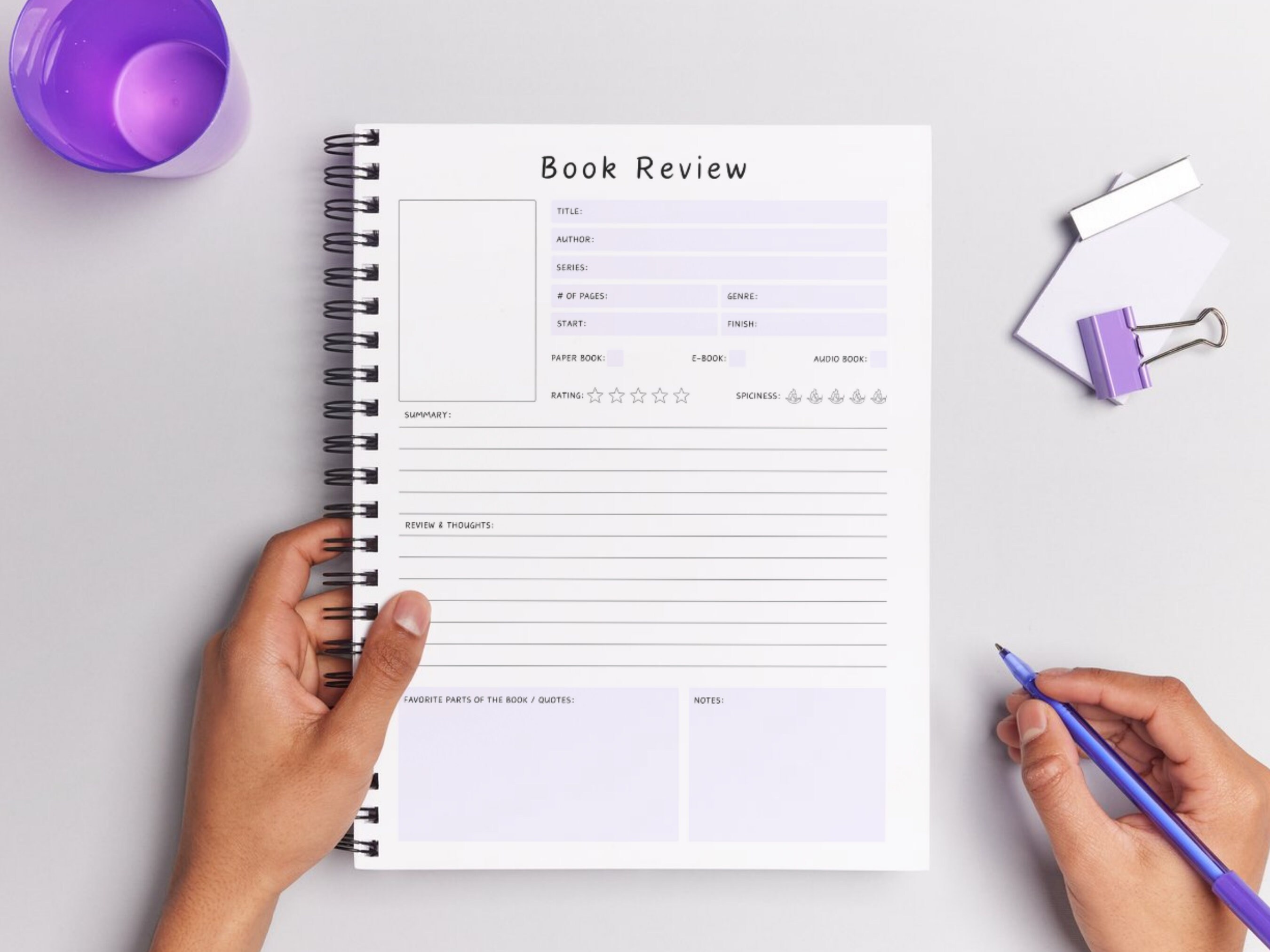Book Review Template Goodnotes, Digital Reading Journal, Simple Book ...