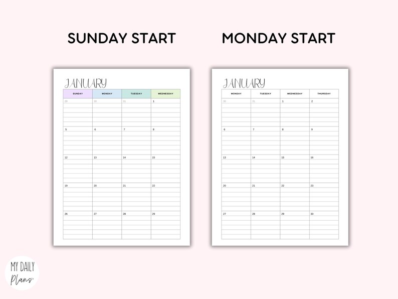 2025 2026 Monthly Calendar Printable | Two 2 Page Lined Planner Insert ...