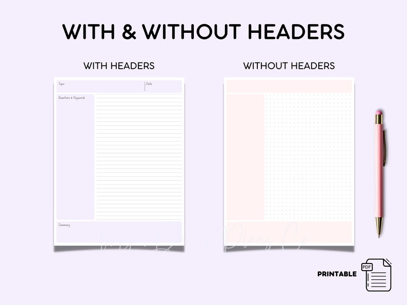 Printable Lecture Notes, Cornell Notes Template, Student Notebook ...