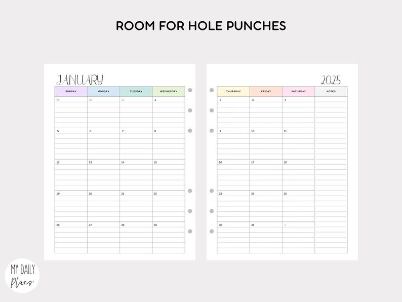 Calendario mensual imprimible 2025 con líneas, mes con fecha en 2 páginas, vertical, MO2P, mes ...