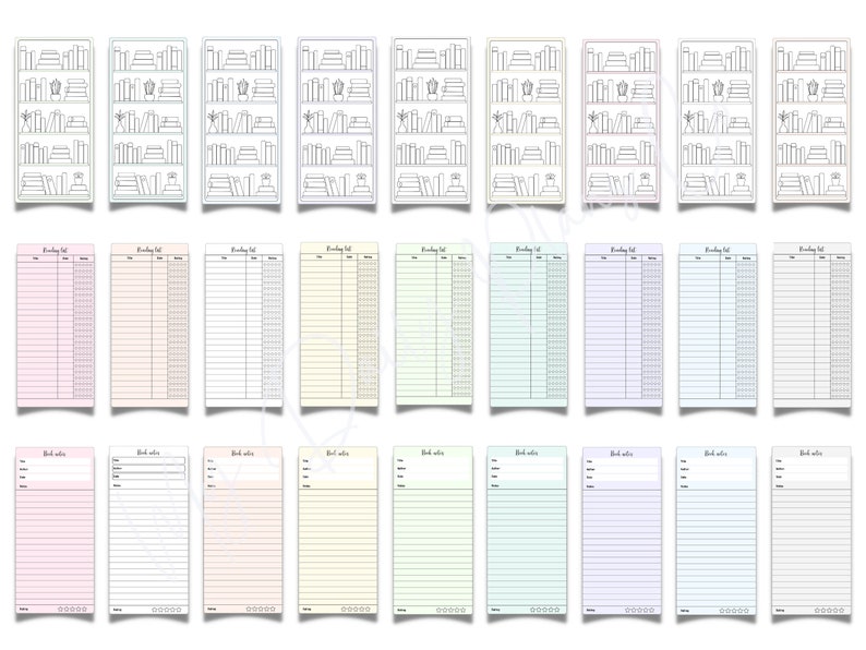 Printable Bookshelf Bookmarks Reading Log Tracker Coloring Page Reading ...