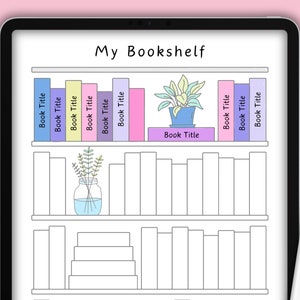 Reading Tracker Printable Bookshelf Reading Log Library Planner A4 A5 ...
