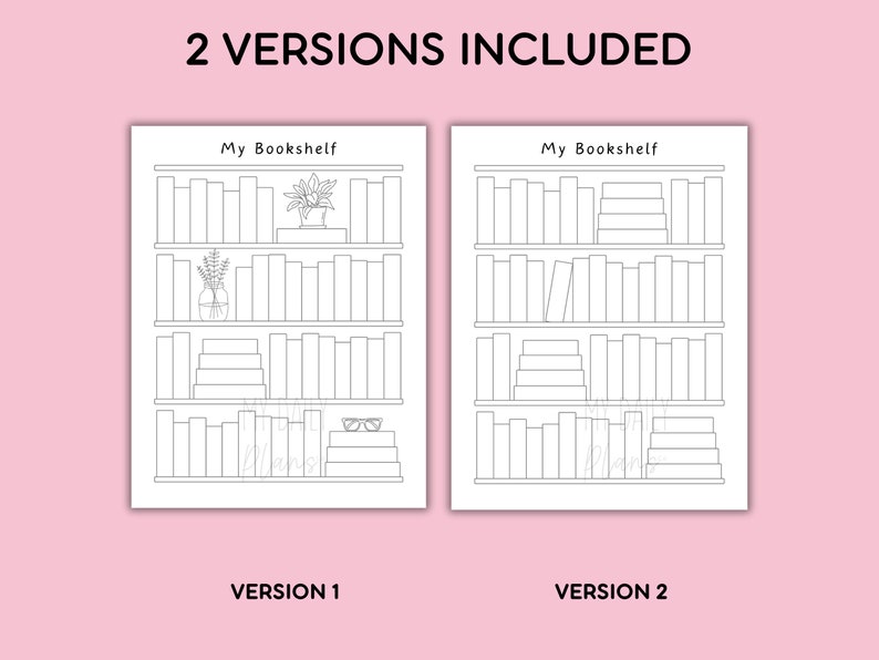 Reading Tracker Printable Bookshelf Reading Log Library Planner A4 A5 ...