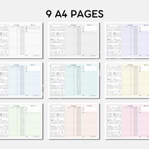 Printable Bookshelf Bookmarks Reading Log Tracker Coloring Page Reading ...