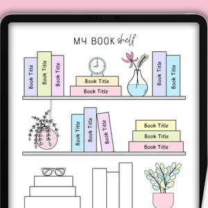 Reading Tracker Printable Bookshelf, Reading Log, Library Planner, A4 ...
