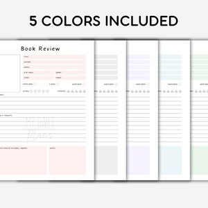 Book Review Template Goodnotes, Digital Reading Journal, Simple Book ...
