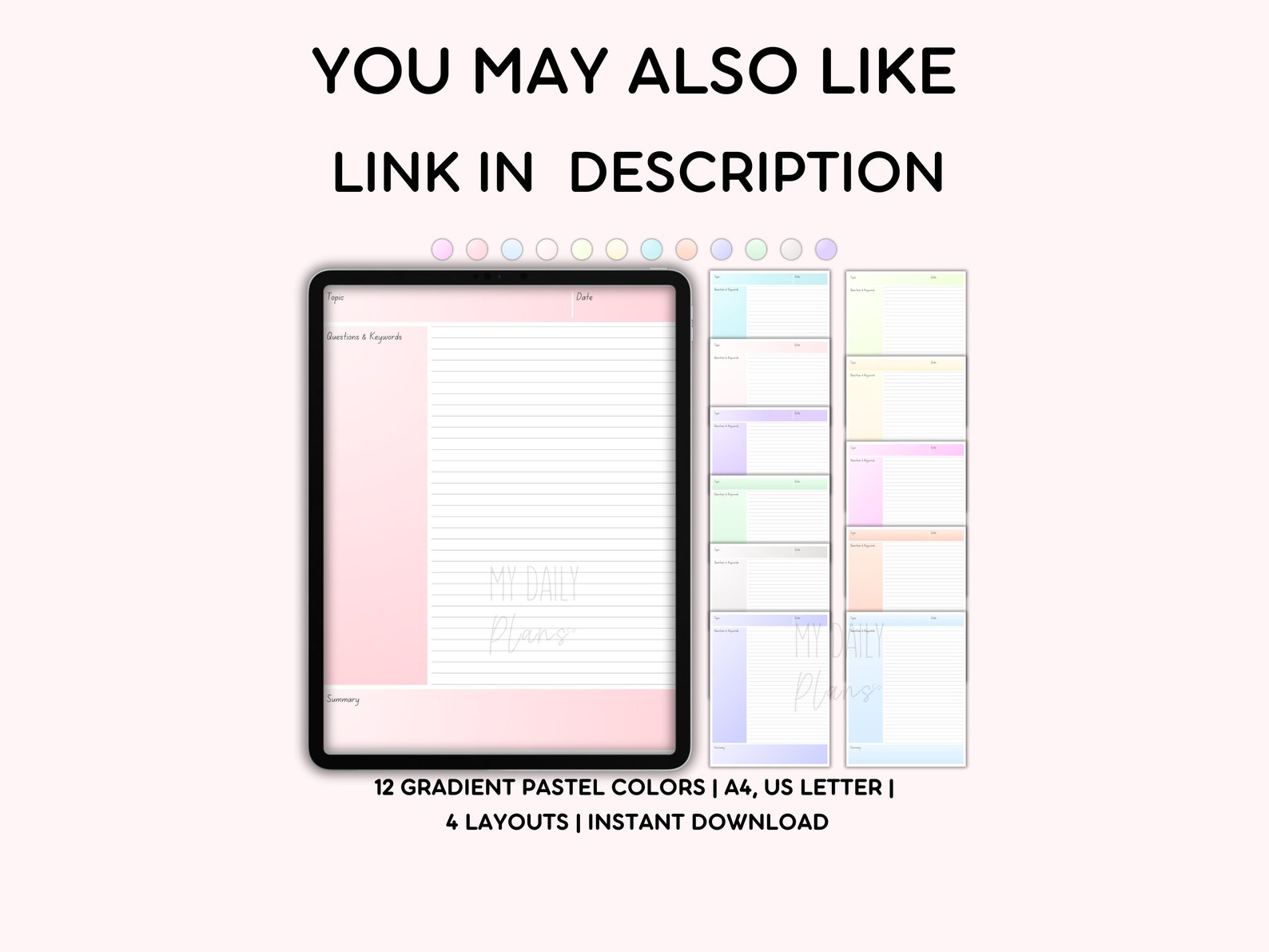 Printable Lecture Notes, Cornell Notes Template, Student Notebook ...