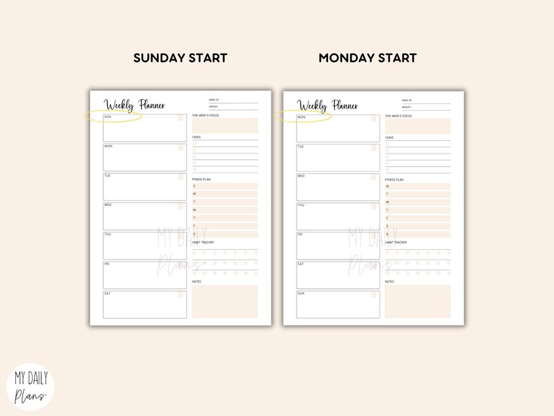 Daily Weekly Monthly Planner Printable, Life Planner Pages, to Do List ...
