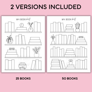 Reading Tracker Printable Bookshelf, Reading Log, Library Planner, A4 ...