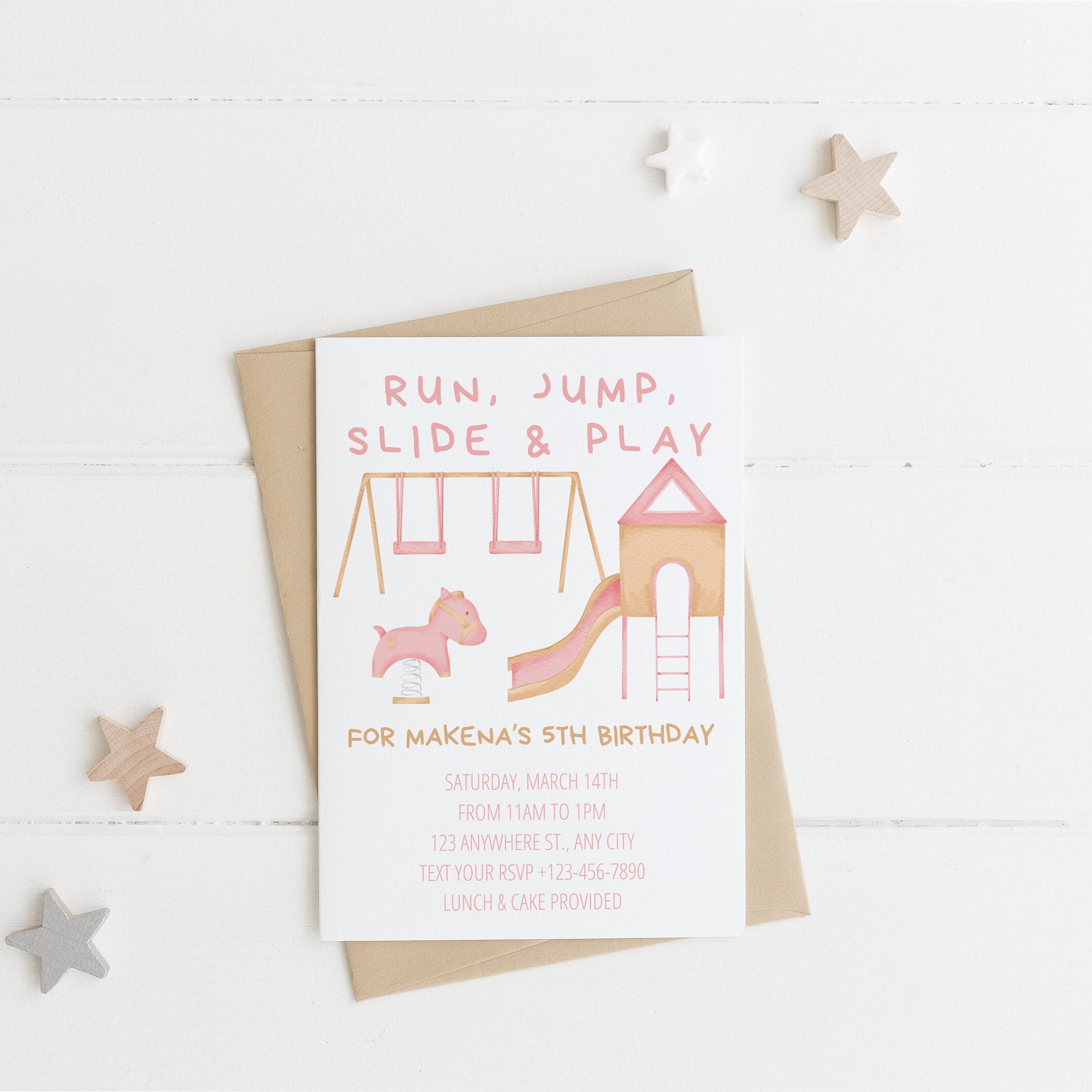 Playground Girl Birthday Invitation Template Instant Party Invite ...