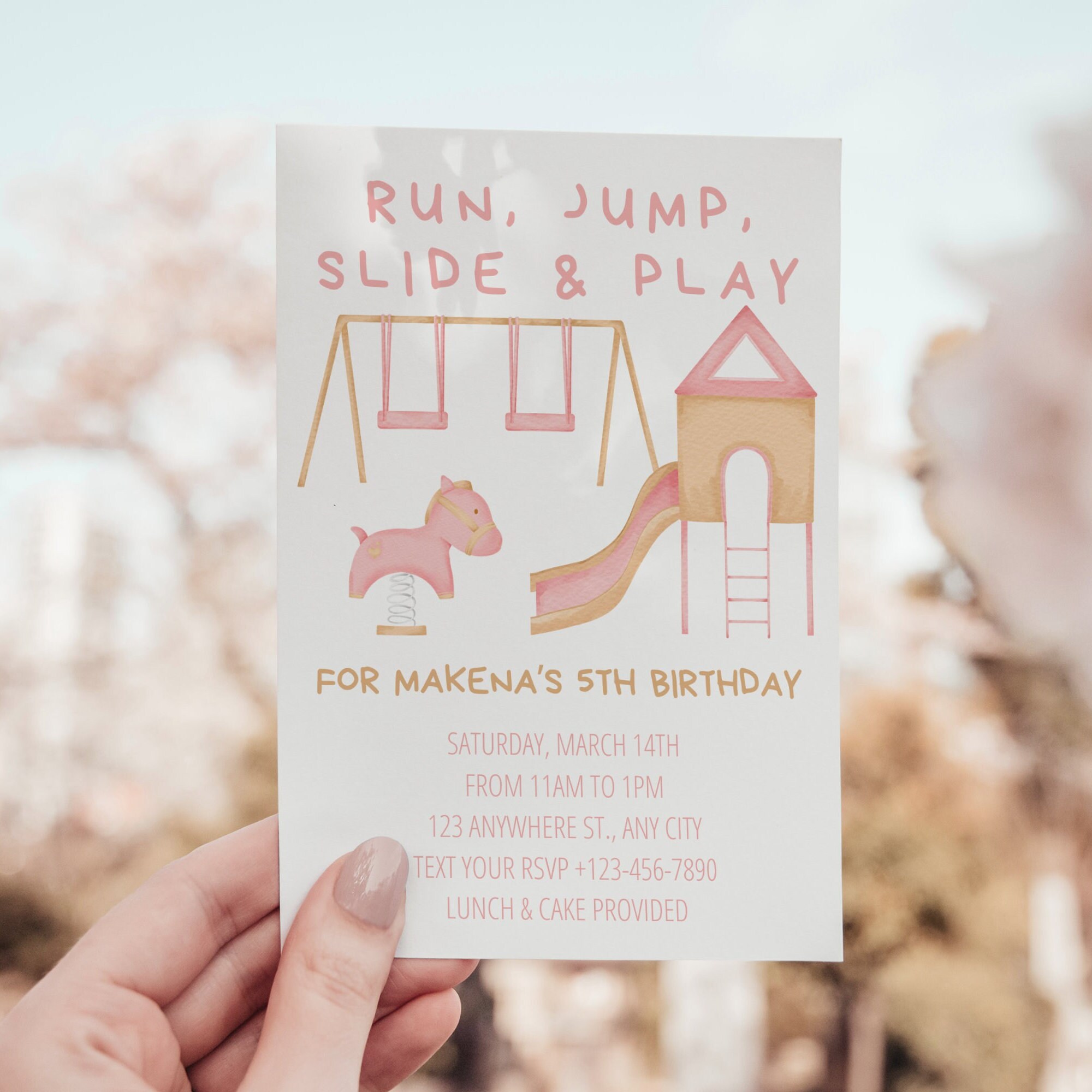 Playground Girl Birthday Invitation Template Instant Party Invite ...