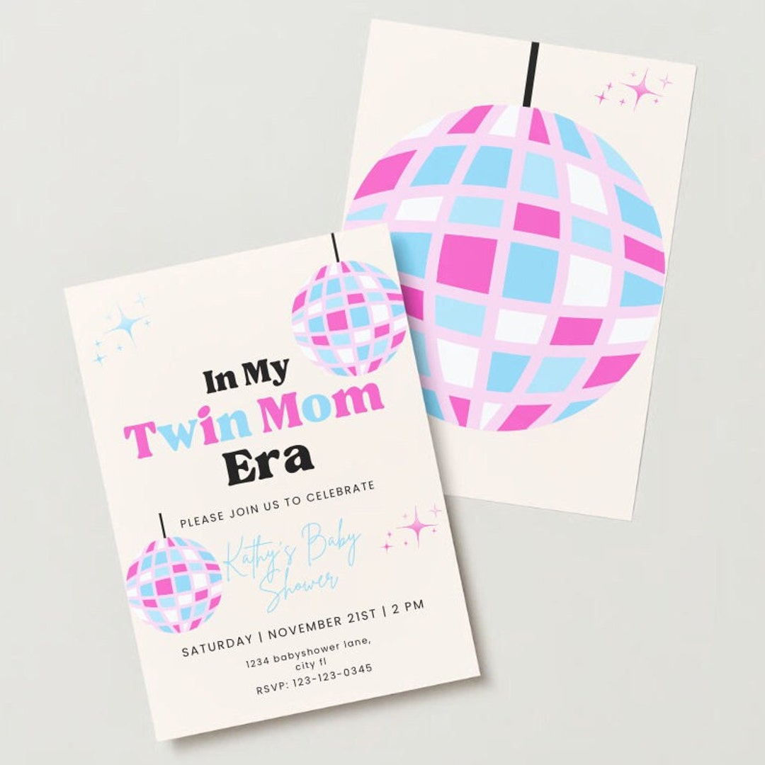 Twin Baby Shower Invitation Template- Printable Invites Instant ...