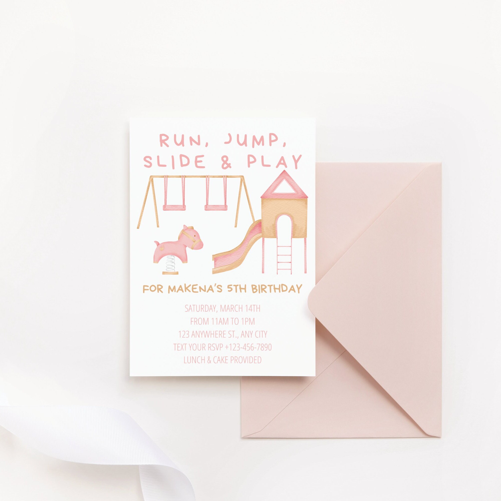 Playground Girl Birthday Invitation Template Instant Party Invite ...