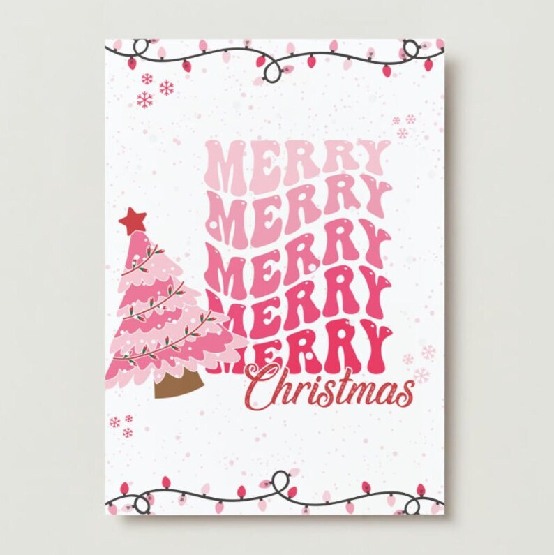Pink Retro Christmas Party Invitation Template- Cute Pinkmas Work ...