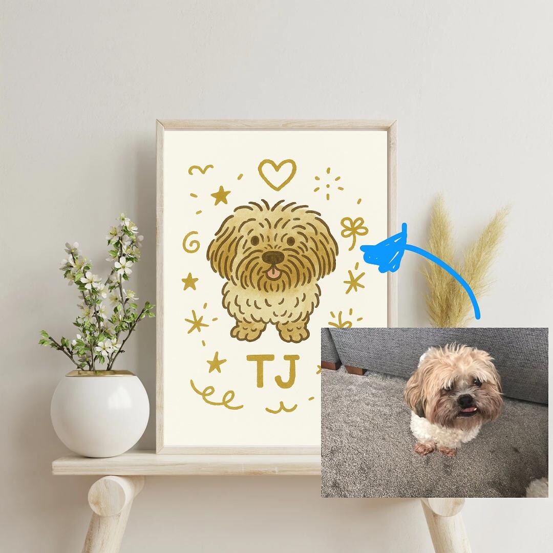 Custom Badly Drawn Pet Portrait Digital Download – Quirky Hand Drawn ...