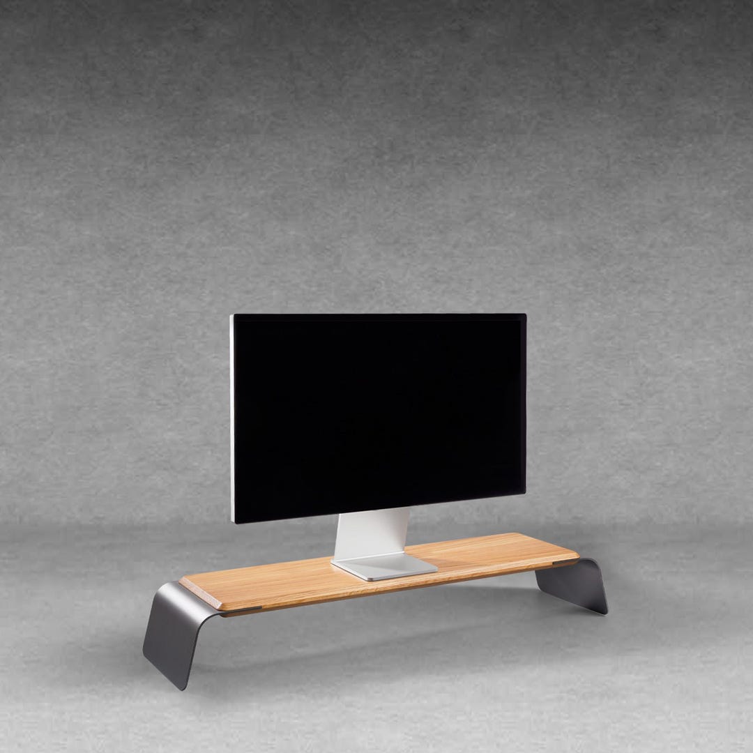 LOOMMA - Monitor Stand , Desk Monitor Riser, Wooden Monitor Shelf With ...