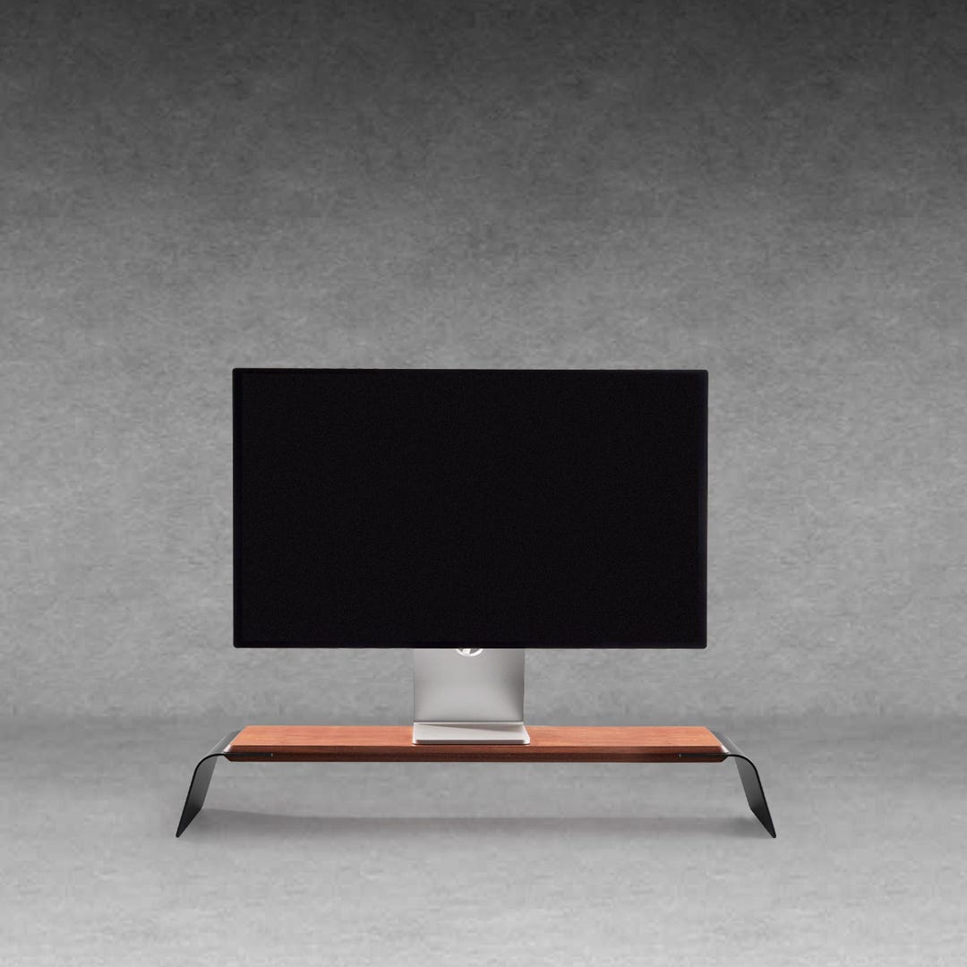 Handmade Walnut Monitor Stand – Wooden Desk Riser, Minimalist Design - Etsy