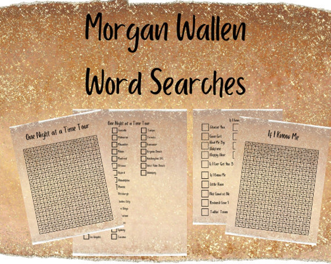 Morgan Wallen Country Music Word Searches Printable PDF - Etsy