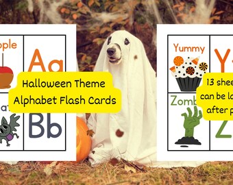 Monster Alphabet Flash Cards Cute and Fluffy Halloween - Etsy