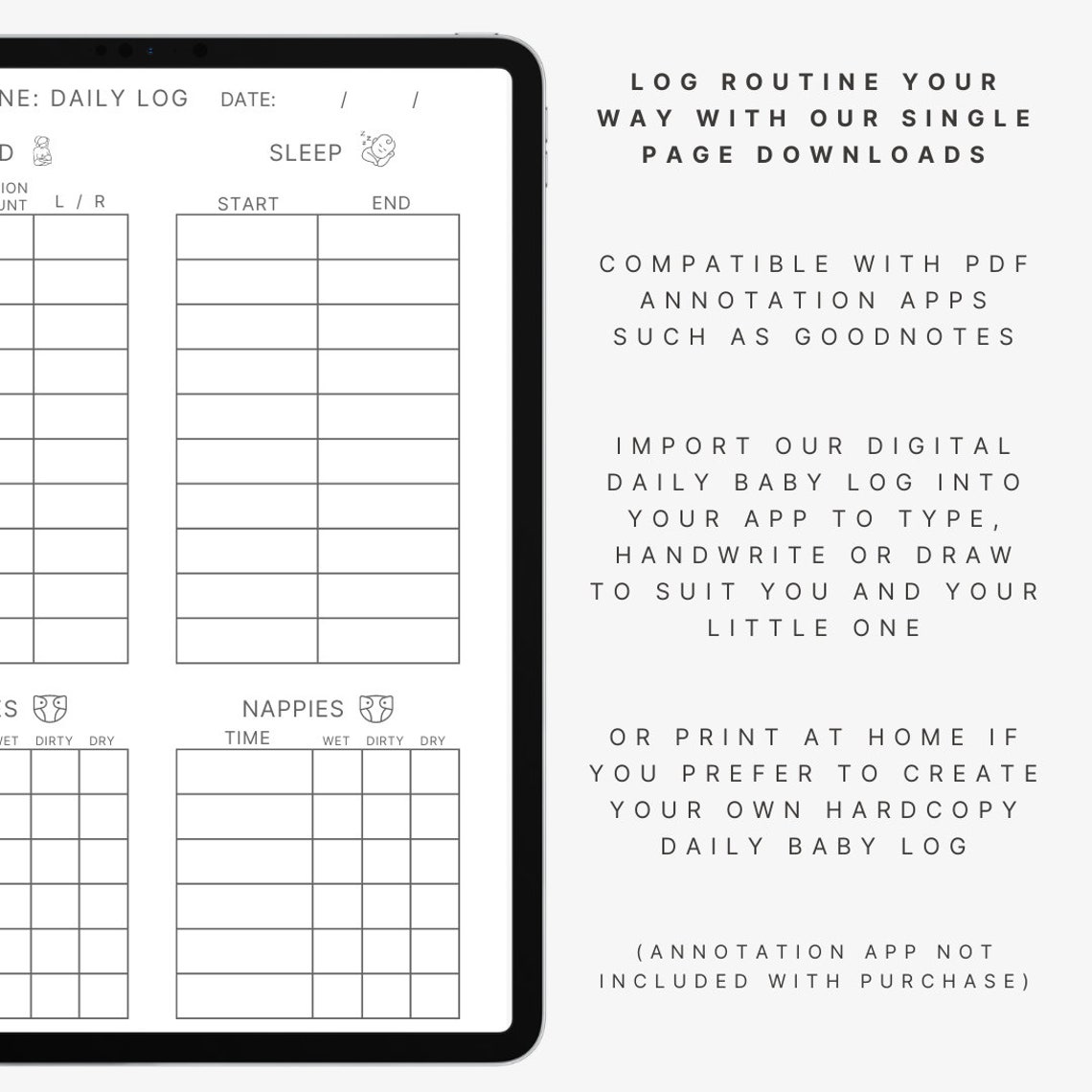 Digital Daily Baby Log, Feeding Breastfeeding Schedule, Baby Routine ...