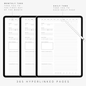 Digital Daily Journal, 365 Hyperlinked Daily Pages, Goodnotes Journal ...
