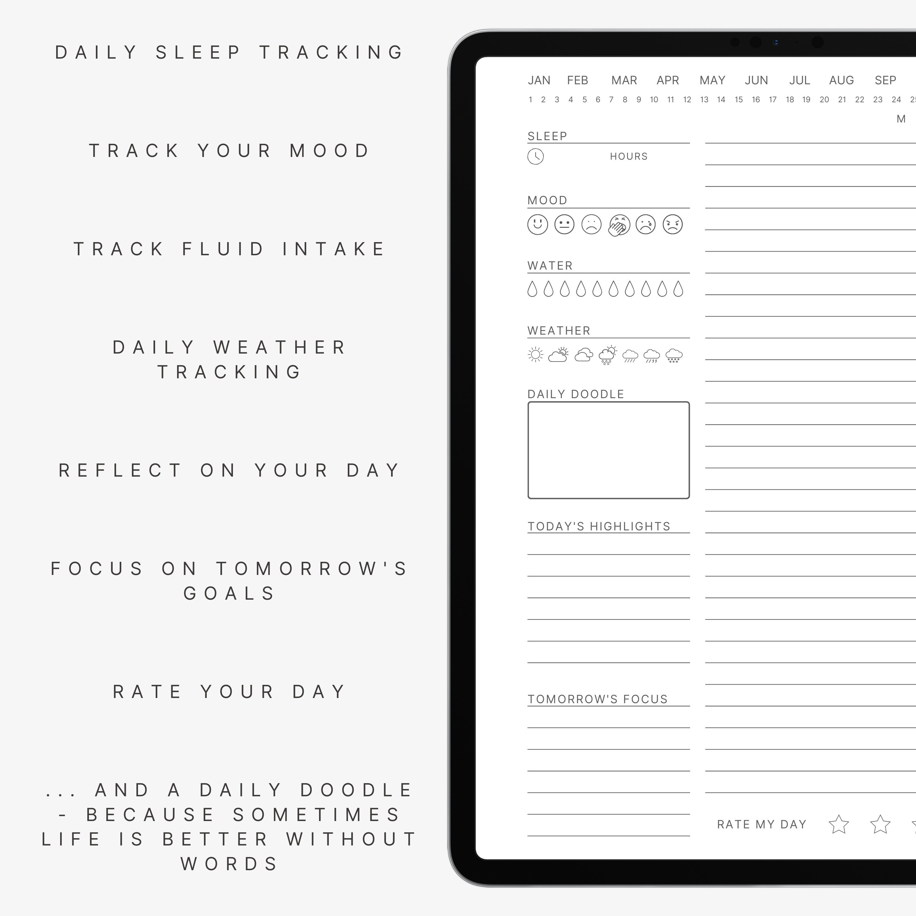 Digital Daily Journal, 365 Hyperlinked Daily Pages, Goodnotes Journal ...