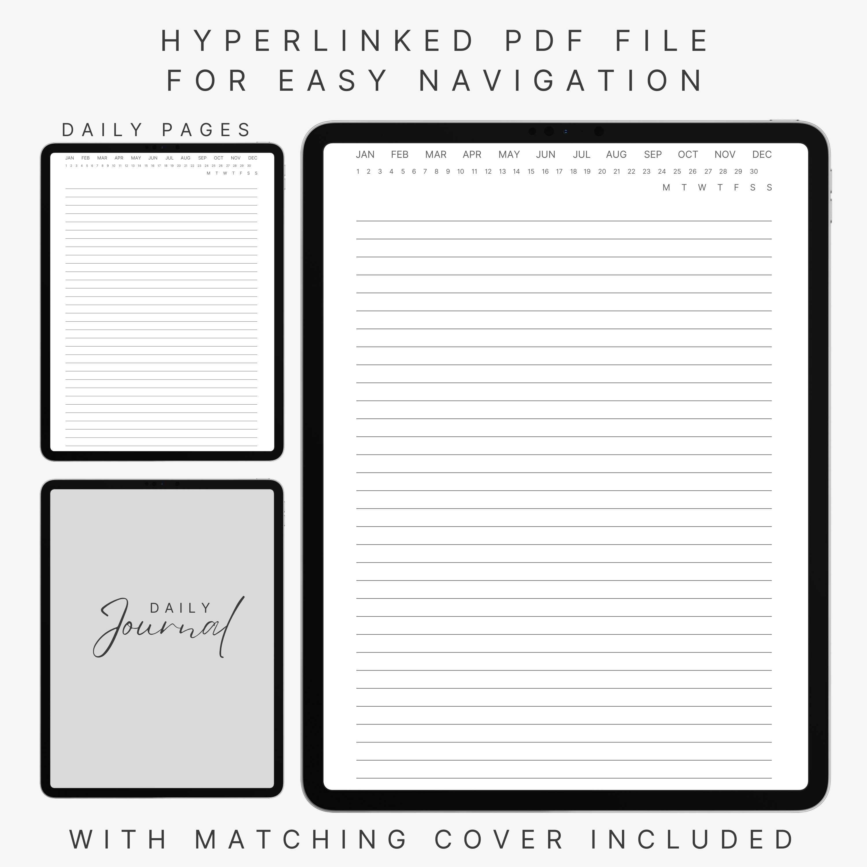 Digital Daily Journal, 365 Hyperlinked Daily Pages, Goodnotes Journal ...