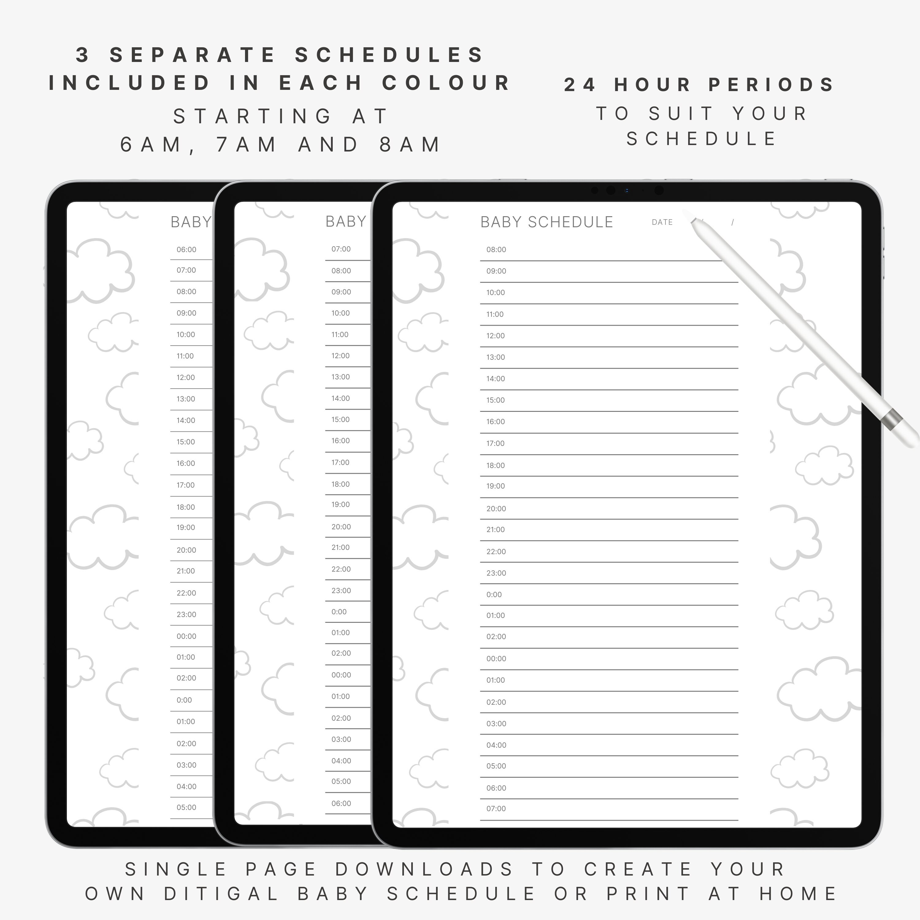Digital Baby Schedule Baby Log 24 Hour Baby Care Infant - Etsy