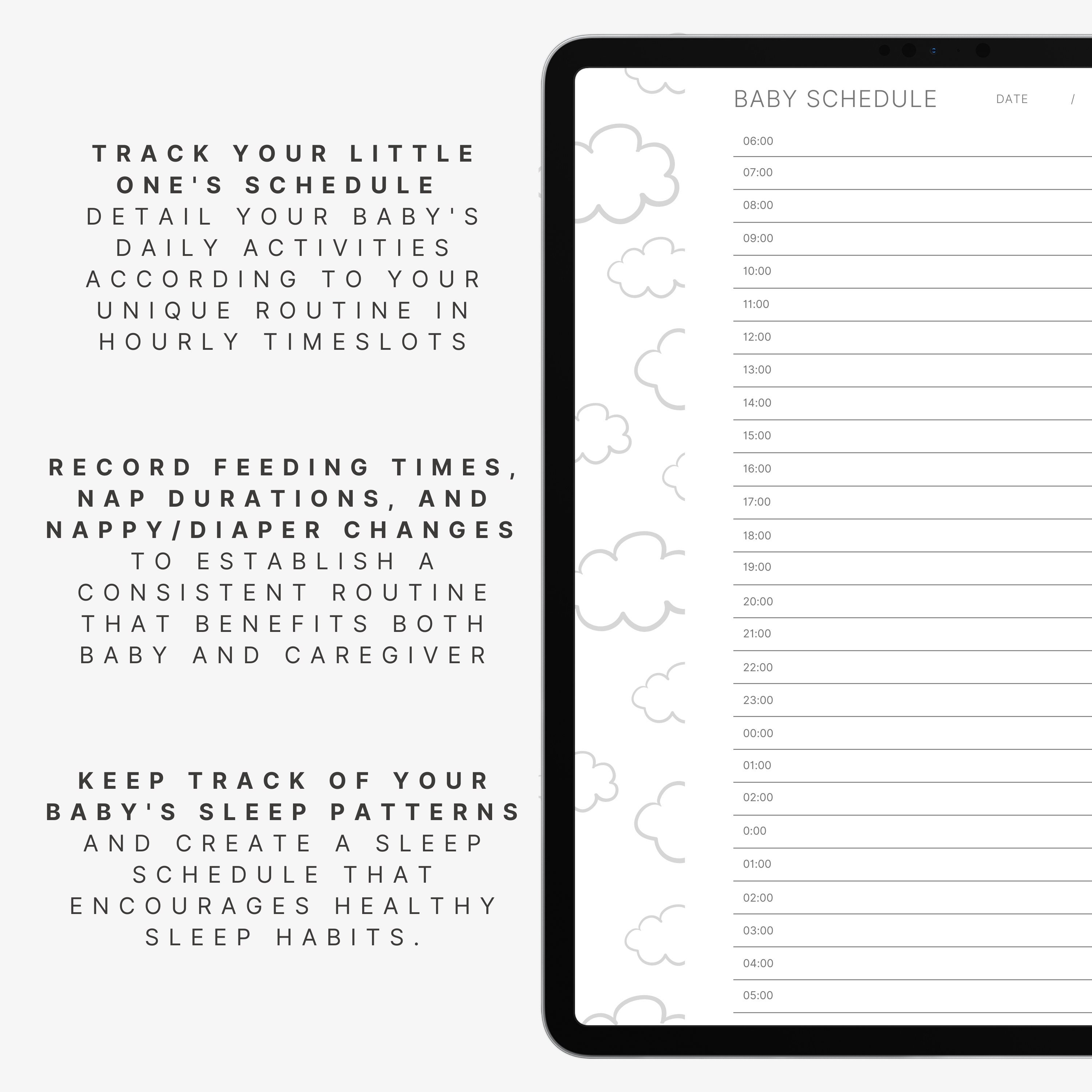 Digital Baby Schedule Baby Log 24 Hour Baby Care Infant - Etsy