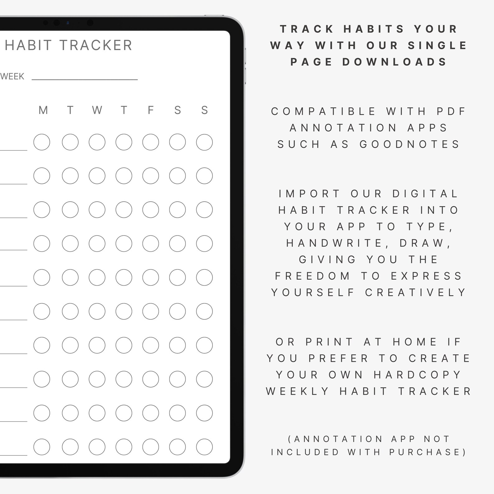 Digital Weekly Habit Tracker, Single Page Reusable Habit Tracker ...