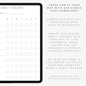 Digital Weekly Habit Tracker, Single Page Reusable Habit Tracker ...