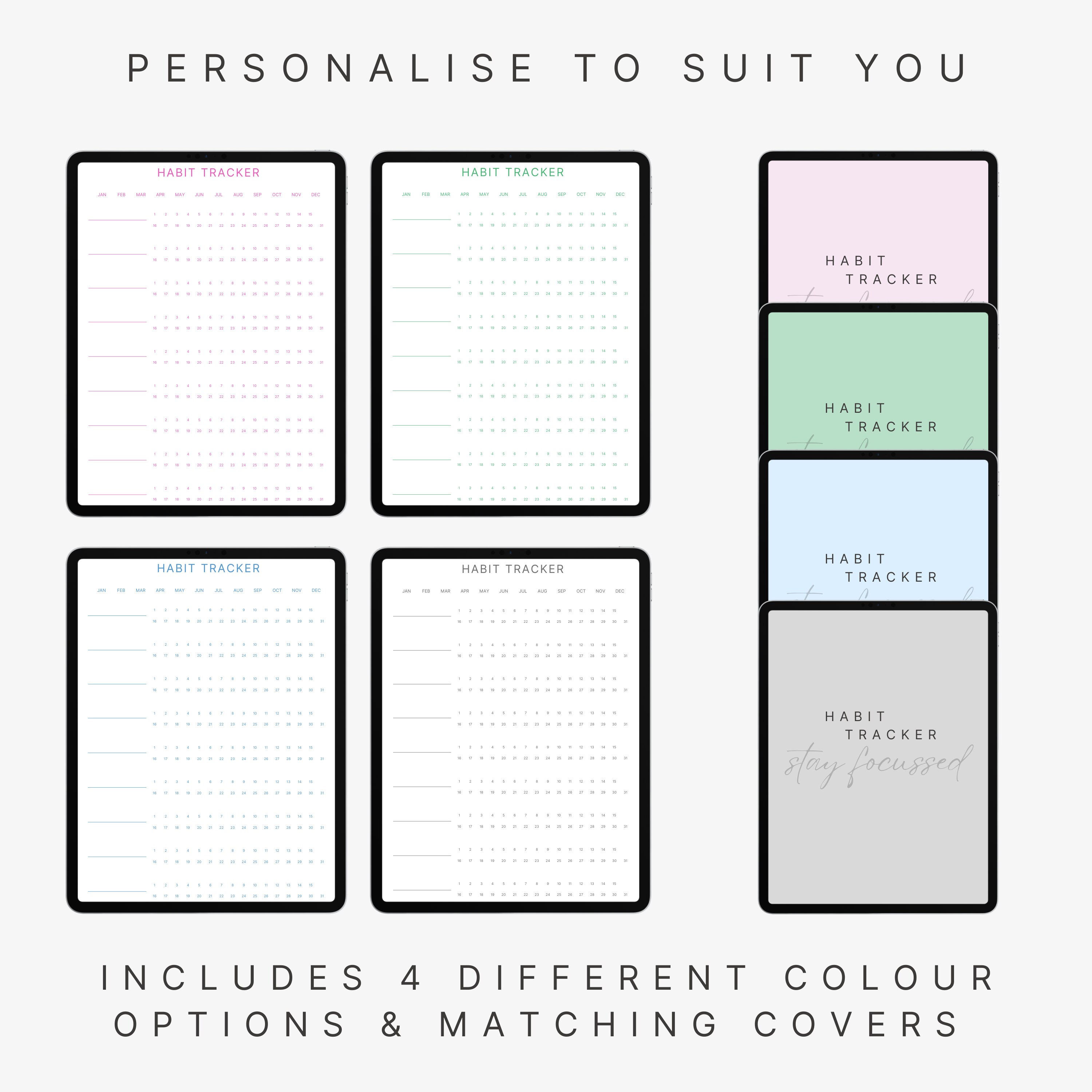 Digital Monthly Habit Tracker Single Page Reusable Habit - Etsy