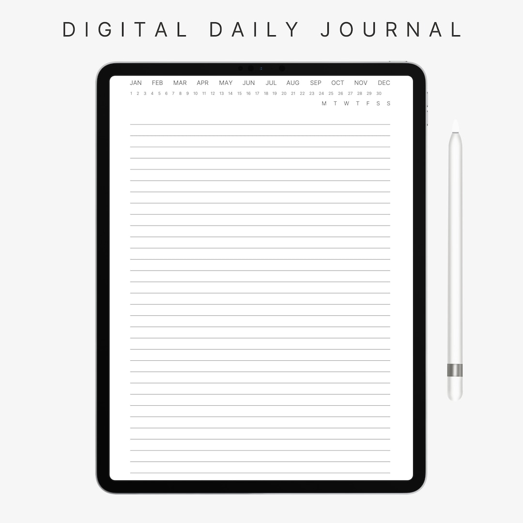 Digital Daily Journal, 365 Hyperlinked Daily Pages, Goodnotes Journal ...