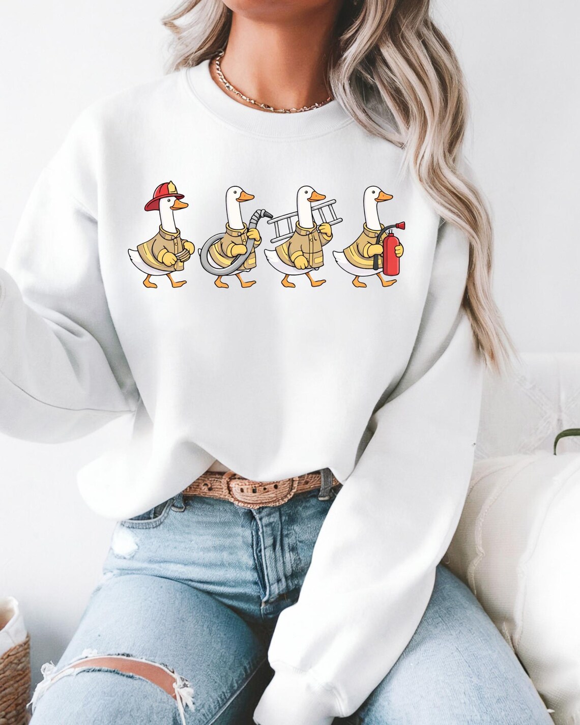 Firefighter Goose PNG Bundle | Funny Goose Fireman Clipart | Fire Dept ...