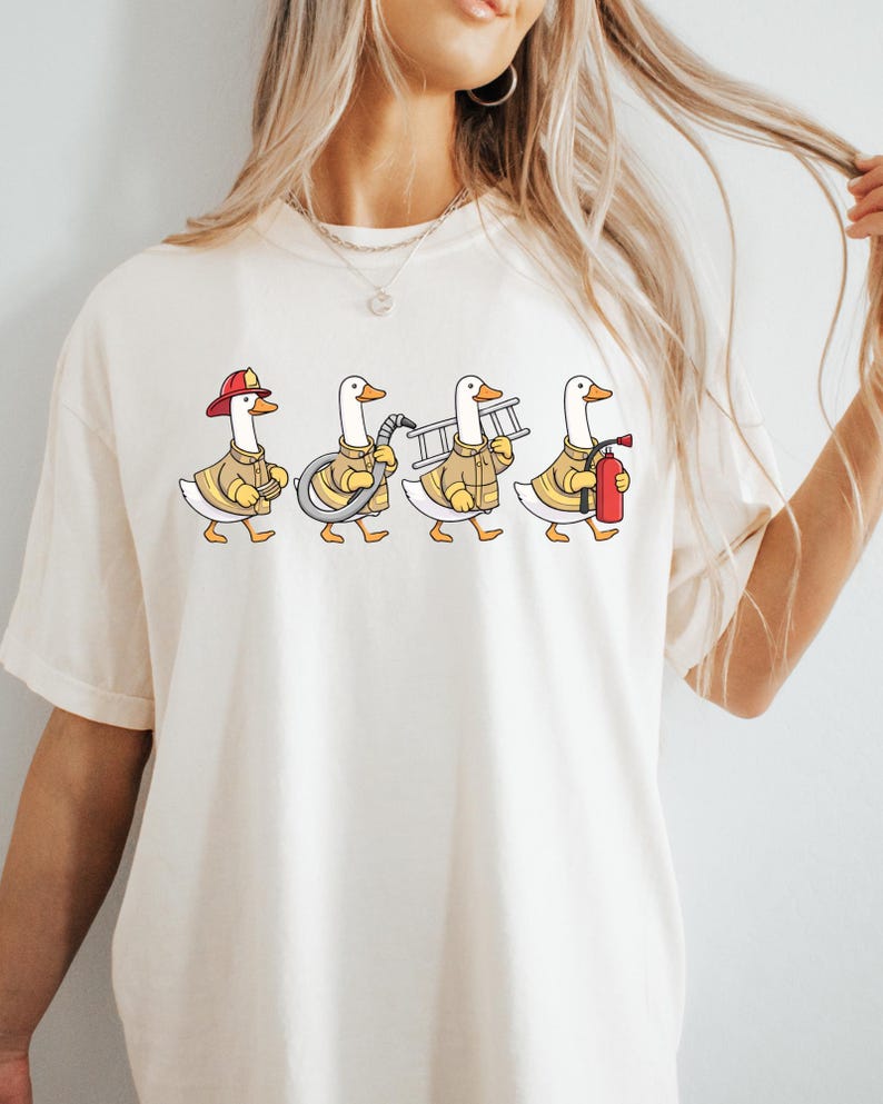 Firefighter Goose PNG Bundle | Funny Goose Fireman Clipart | Fire Dept ...