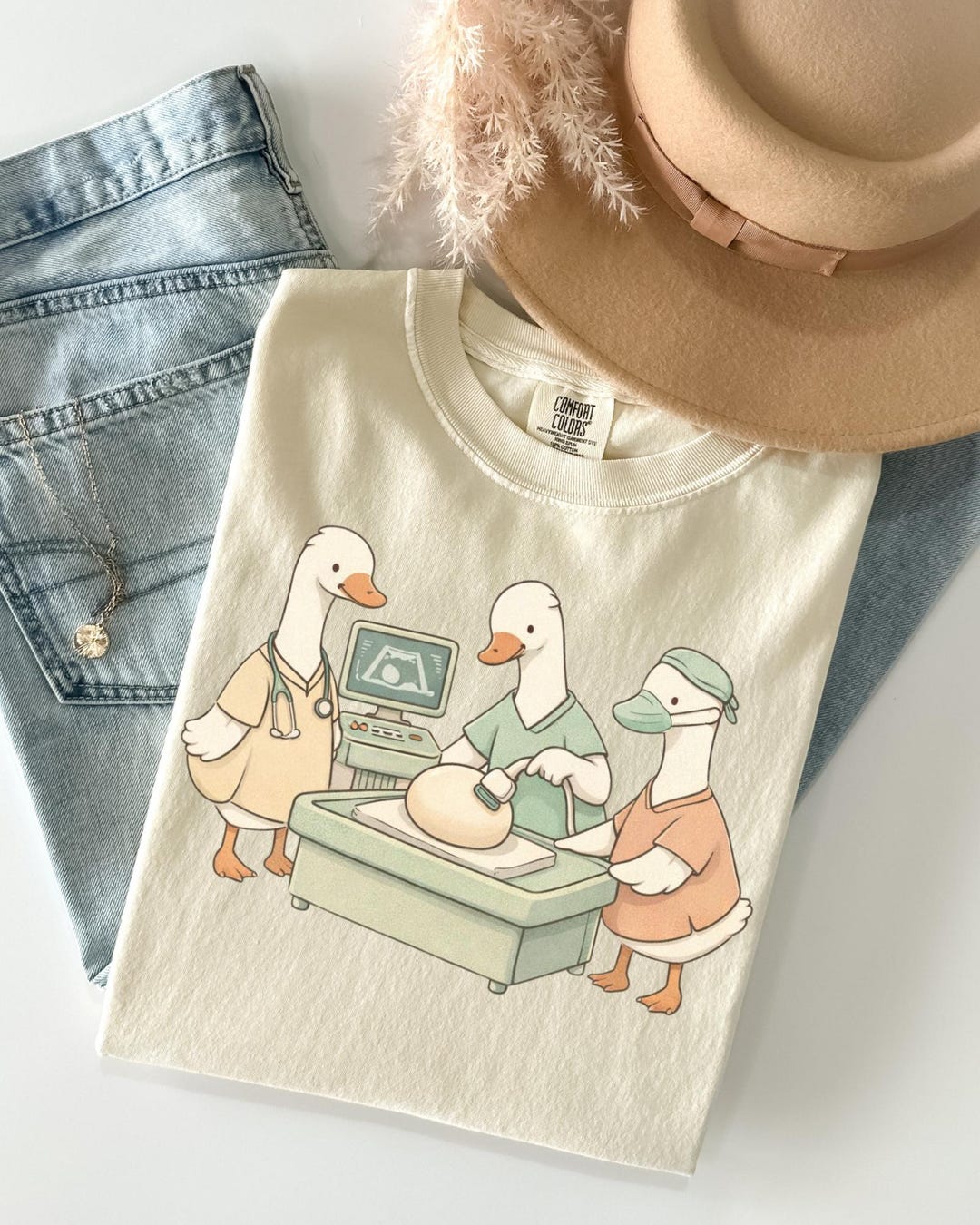 Cute Medical Goose PNG | Funny Nurse Doctor Illustration | Ultrasound ...