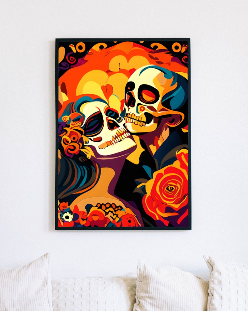 Gothic Romantic Skeleton Couple, Skeleton Wall Art, Halloween Decor ...