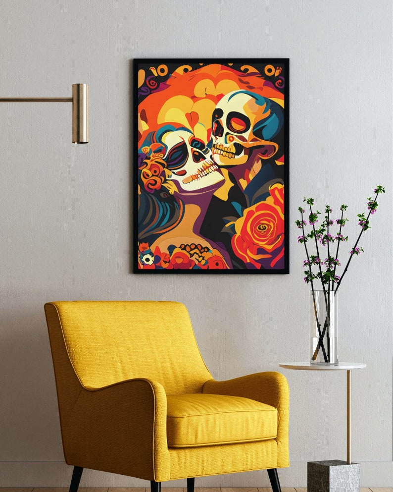 Gothic Romantic Skeleton Couple, Skeleton Wall Art, Halloween Decor ...