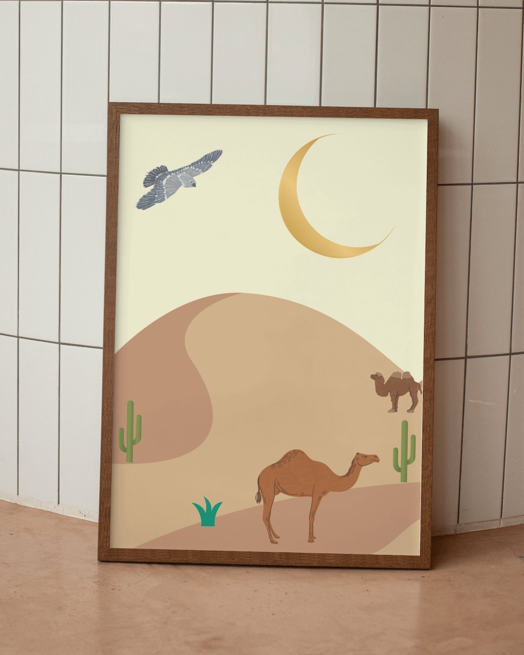 Boho Desert Wall Art, Bohemian Desert Art Print, Sun Art, Saguaro ...