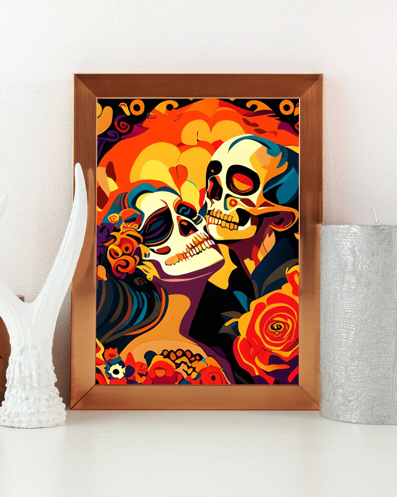 Gothic Romantic Skeleton Couple, Skeleton Wall Art, Halloween Decor ...