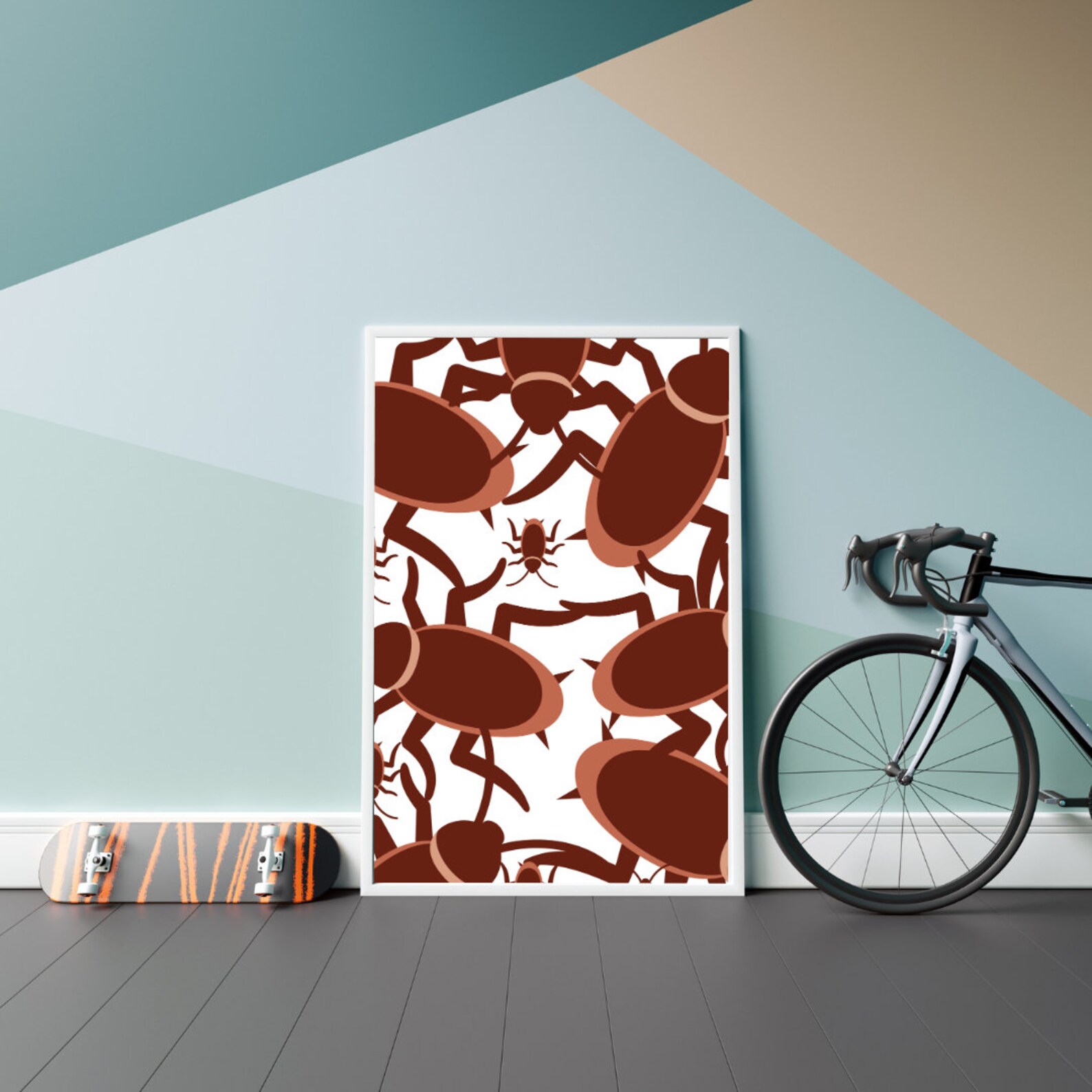 Creepy Cockroach Poster, Printable Halloween Wall Art, Horror Insect ...