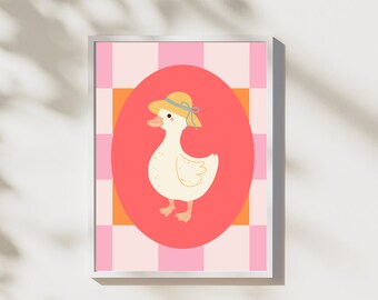 Silly Goose Wall Art, Cute Goose Poster, Nursery Decor, Farm Animal ...