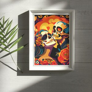Gothic Romantic Skeleton Couple, Skeleton Wall Art, Halloween Decor ...