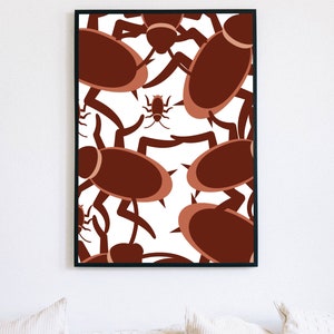Creepy Cockroach Poster, Printable Halloween Wall Art, Horror Insect ...