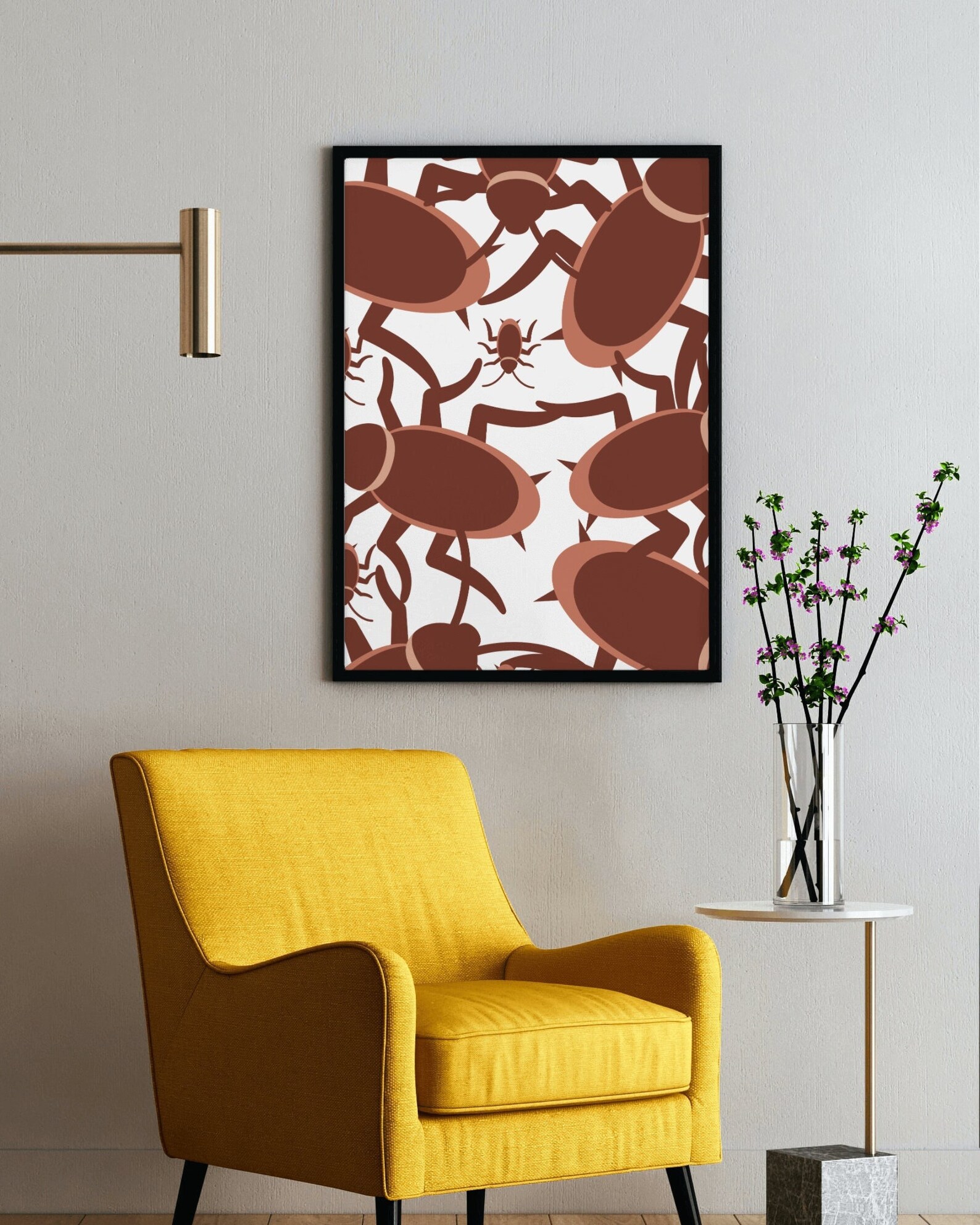 Creepy Cockroach Poster, Printable Halloween Wall Art, Horror Insect ...