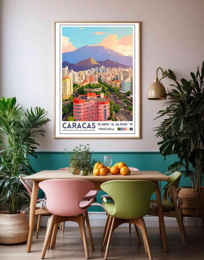 Caracas Travel Poster Venezuela Painting South America Home Decor ...