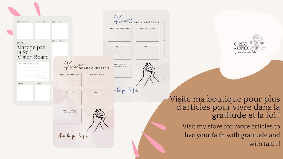 Christian Vision Board Printables, Customizable Vision Board, 2024 A4 ...