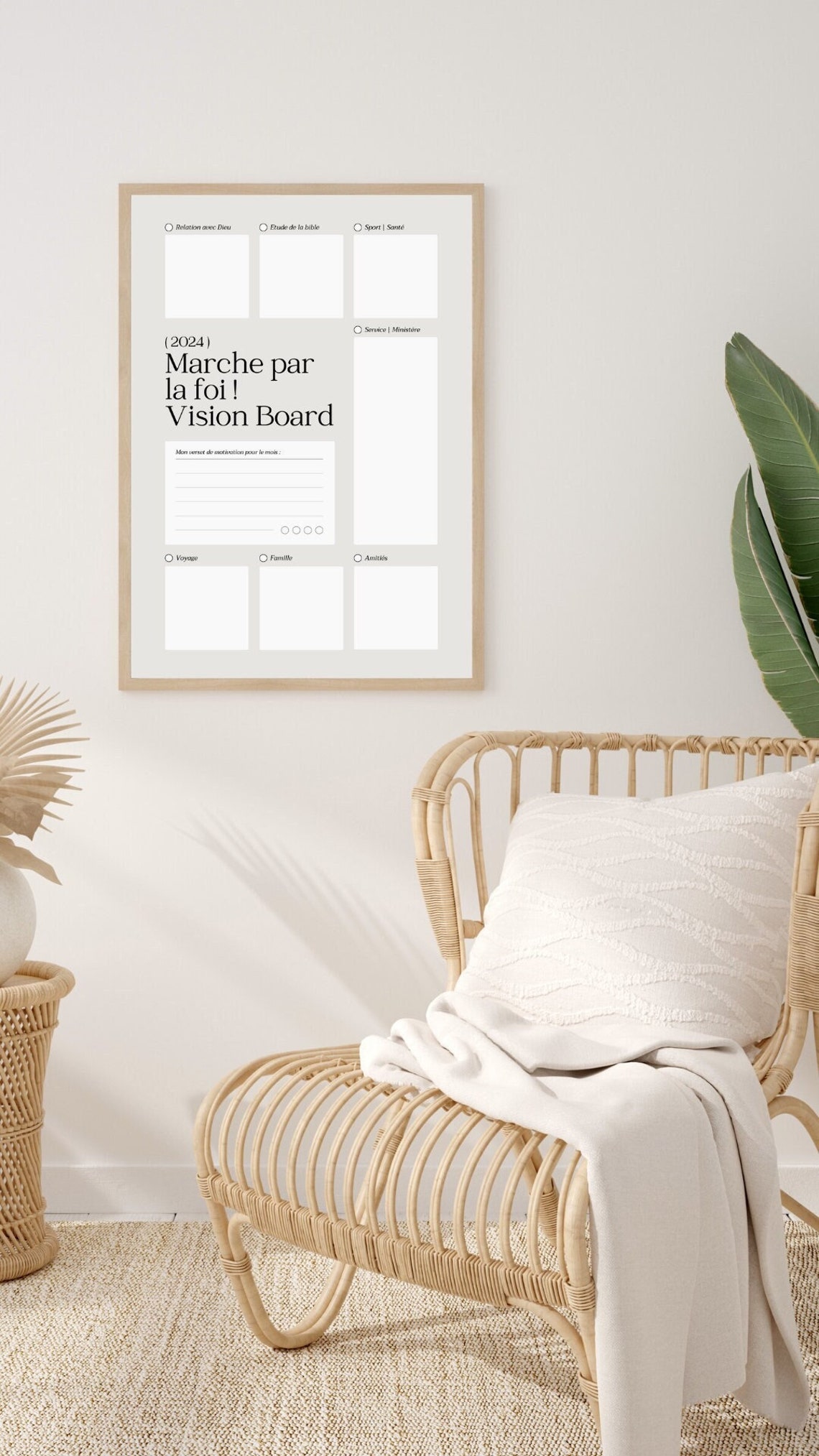 Christian Vision Board Printables, Customizable Vision Board, 2024 A4 ...