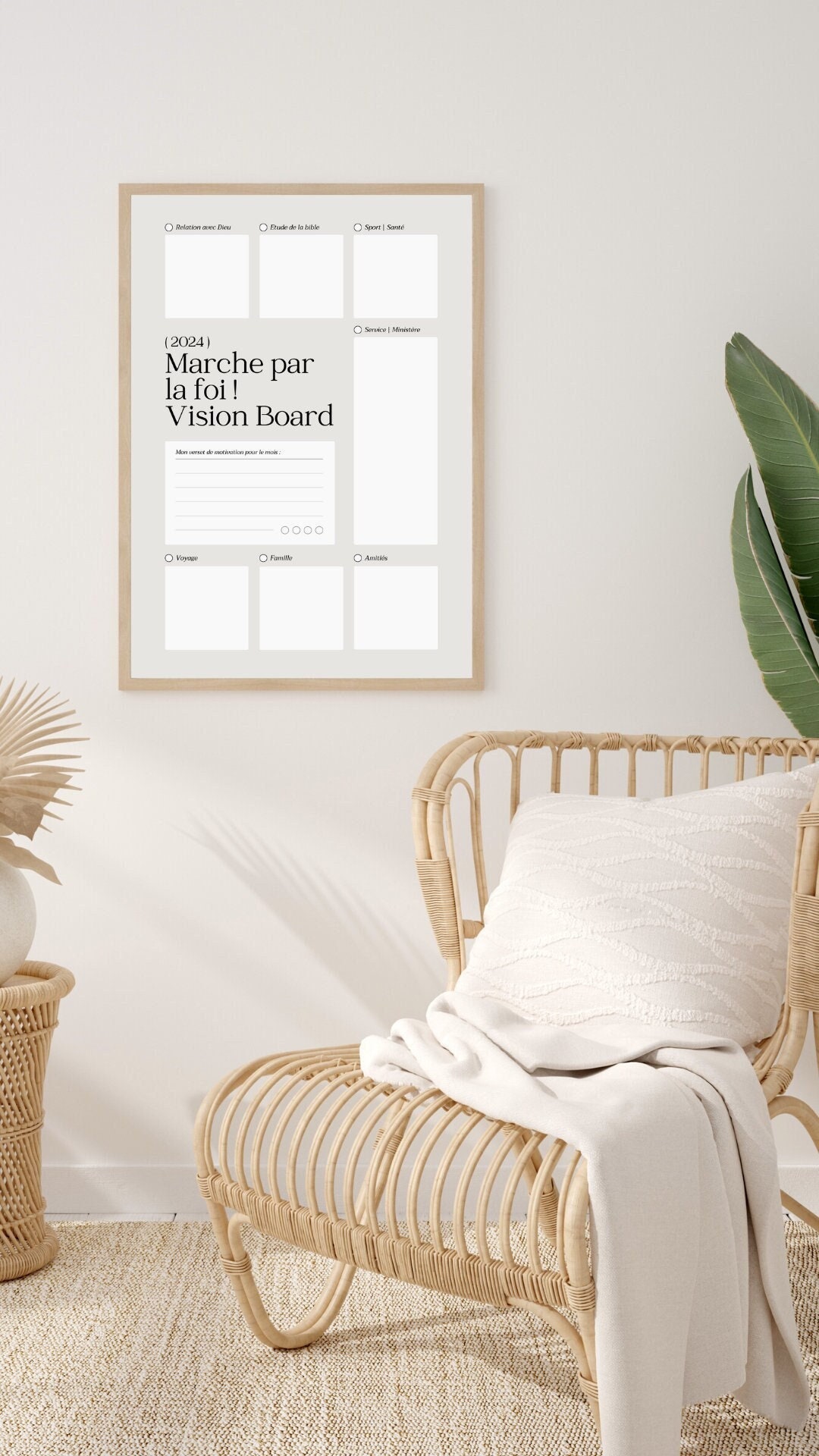 Christian Vision Board Printables, Customizable Vision Board, 2024 A4 ...